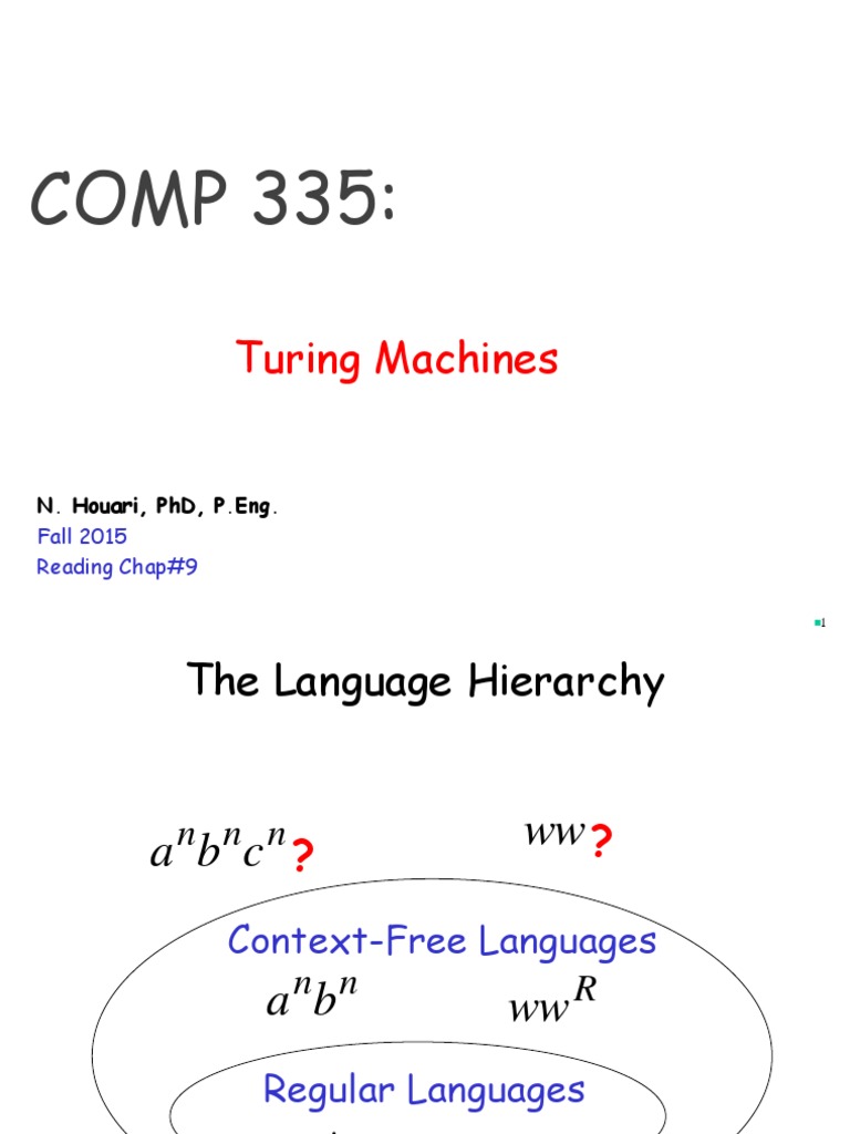 COMP 335:: Turing Machines | PDF | Function (Mathematics) | Parameter ...