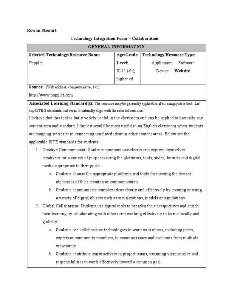 Technology Integration Template-Collaboration | Download Free PDF ...