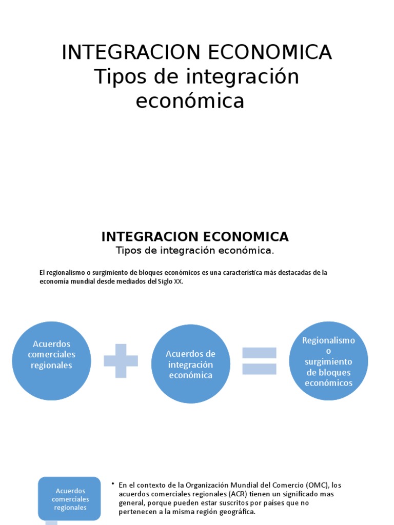 Tipos y Acuerdos de Integración Económica | PDF | Unión Europea ...