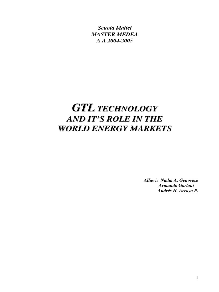 GTL Technology | PDF | Gas To Liquids | Natural Gas