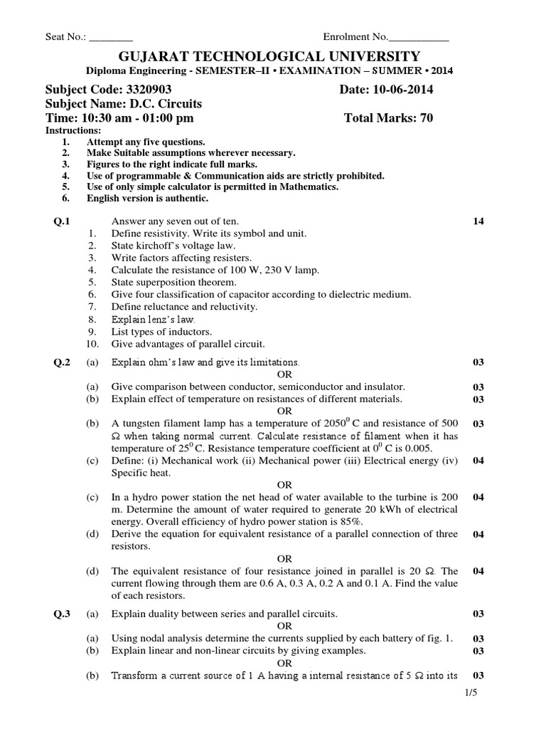 Gujarat Technological University | PDF