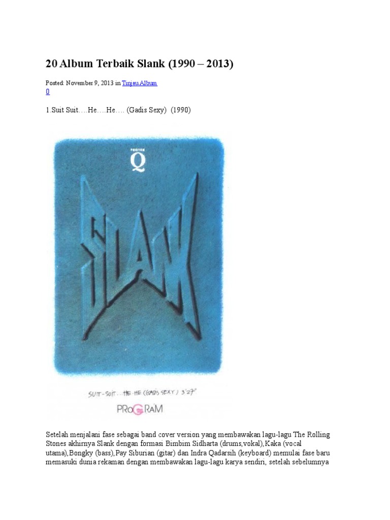 20 Album Terbaik Slank Terbaik | PDF