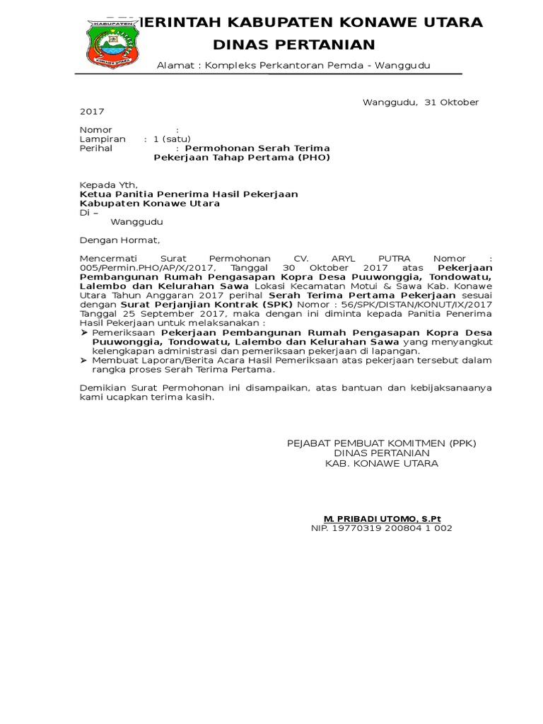 Permohonan PHO-1 - Dinper | PDF