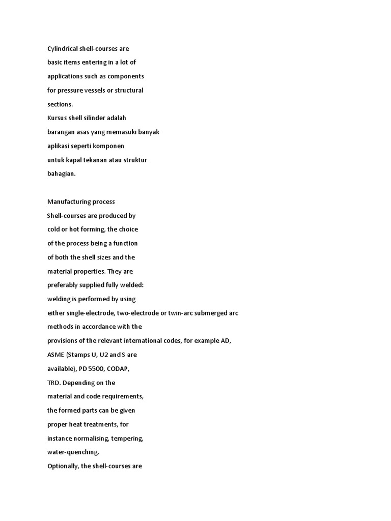 Maksud Shell Caurse Rolling | PDF | Proses Industri | Industri