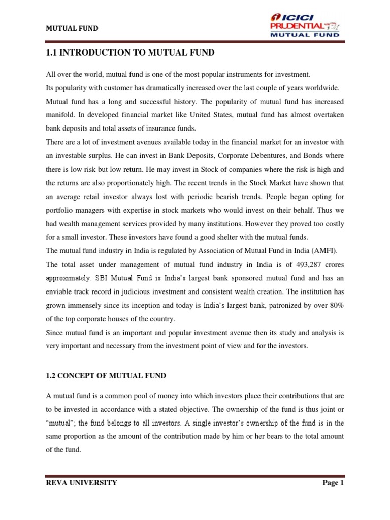 1.1 Introduction To Mutual Fund | PDF | Mutual Funds | Active Management