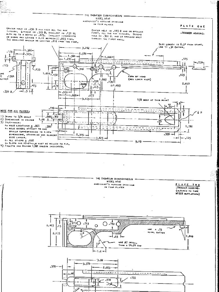 Thompson M1a1 Blueprints | PDF