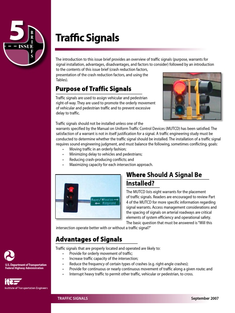 Traffic Signals Workbook PDF | PDF | Standard Error | Traffic