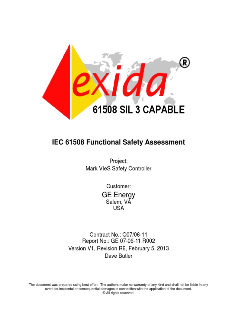 61508 Sil 3 Capable: IEC 61508 Functional Safety Assessment