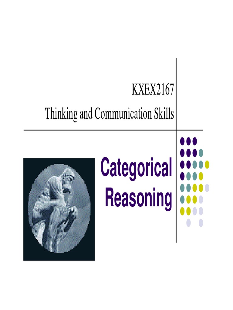 Categorical Reasoning and Syllogisms Guide | PDF | Validity | Argument