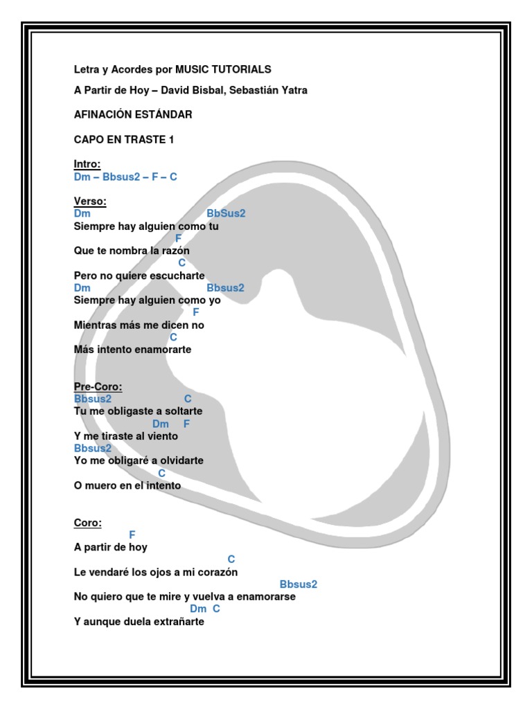 Letra y acordes de "A partir de hoy" | PDF | Ocio | Entretenimiento ...