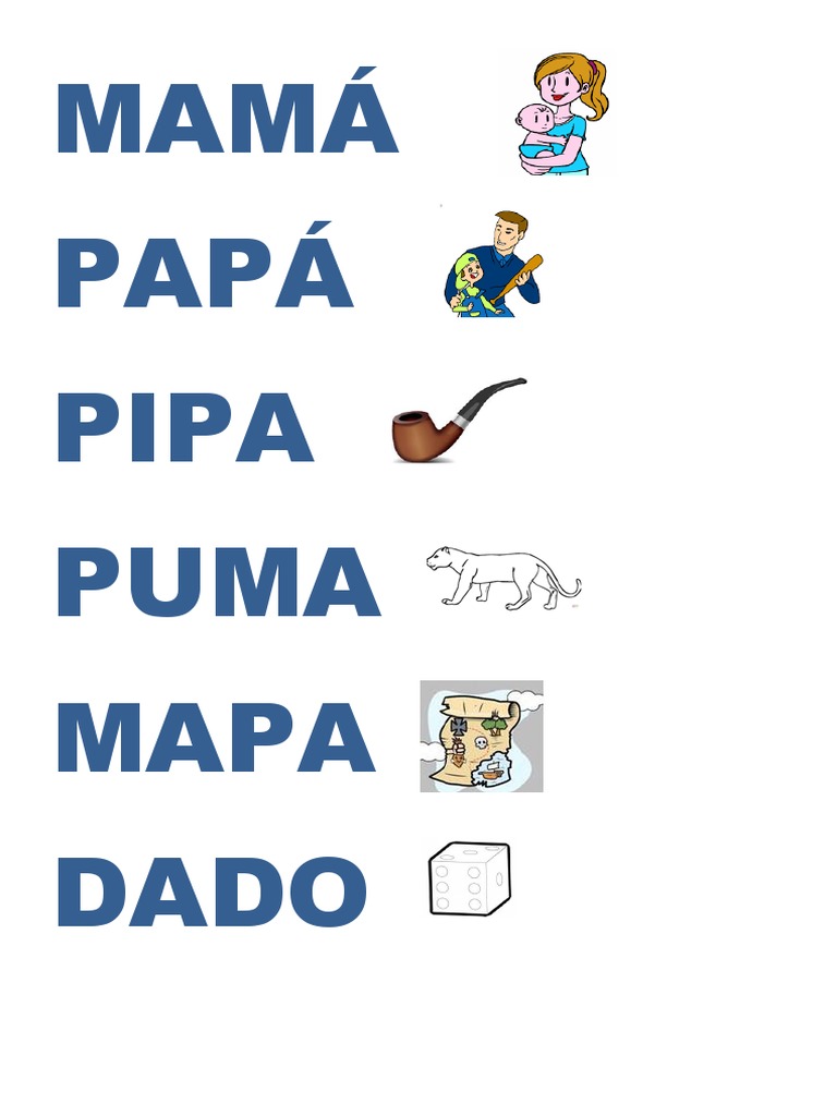 Mamá Papá Pipa Puma Mapa Dado
