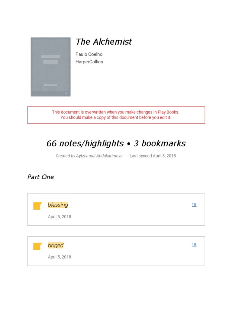 Notes From - The Alchemist | PDF | Religious Behaviour And Experience