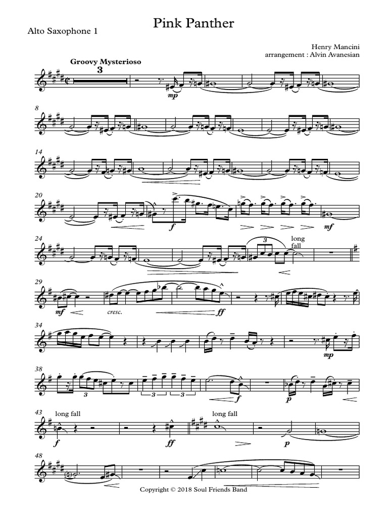 Pink Panther - Alto Saxophone 1 | PDF