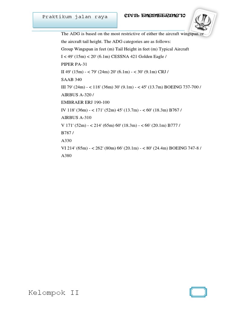 Runway and Aircraft Design Group Classifications: An Overview of the ...