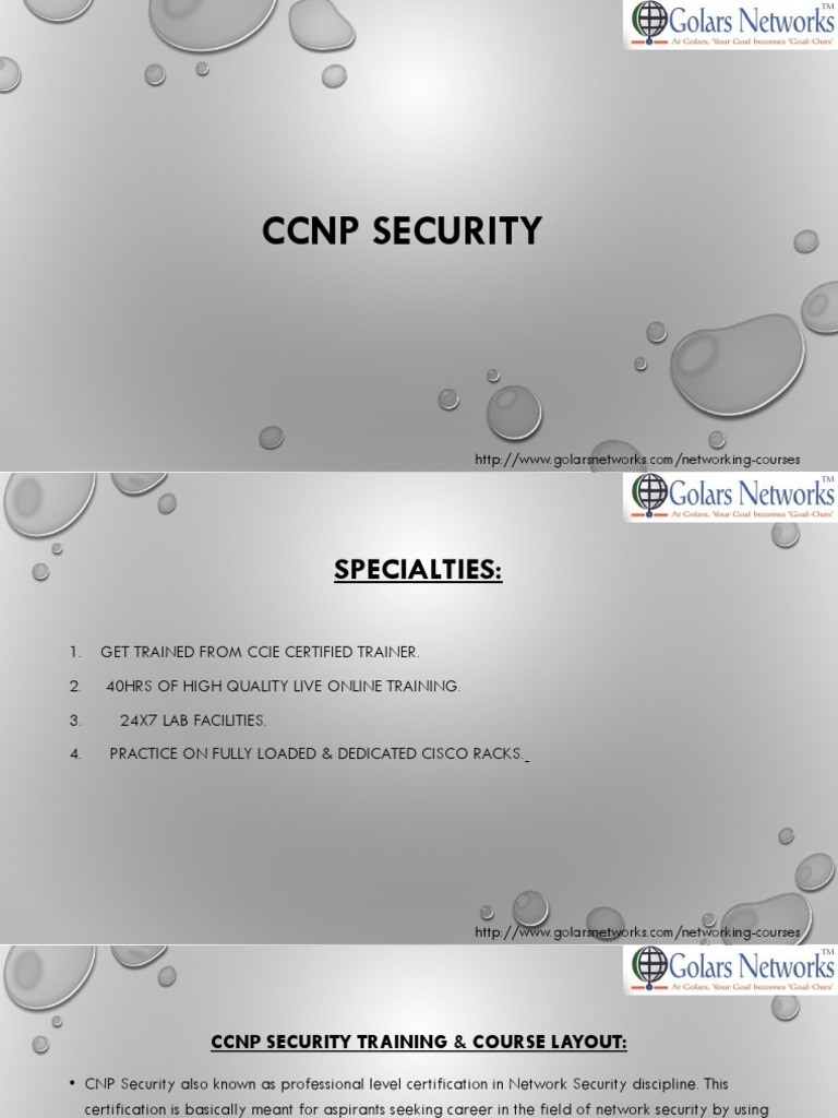 CCNP Security - CCIE - CCNP Security Training in Hyderabad - Golars ...