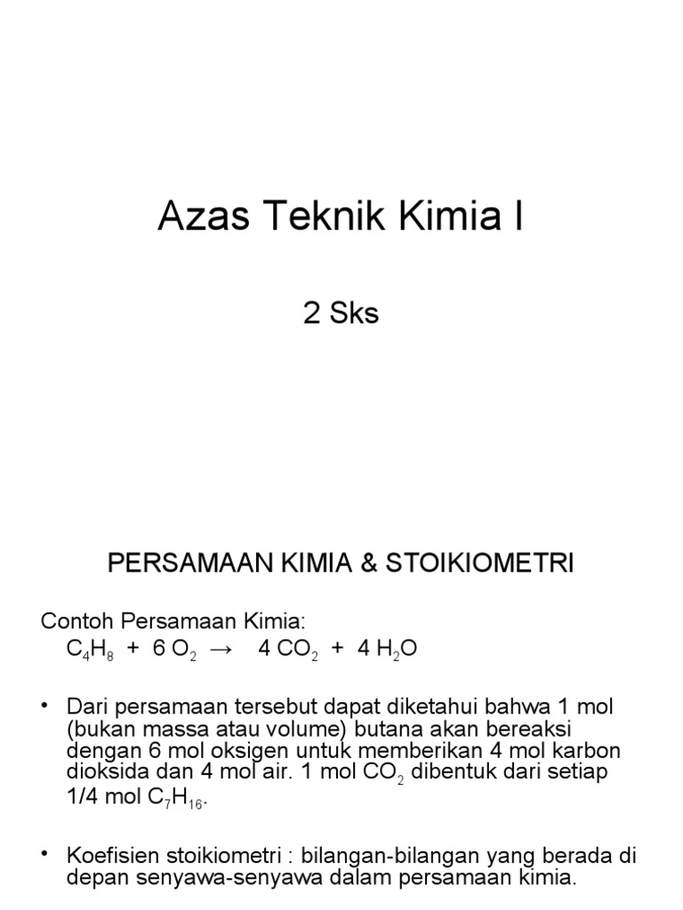 Azas Teknik Kimia I | PDF