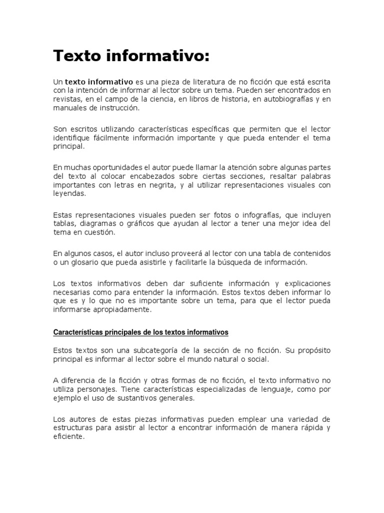 Texto Informativo | PDF | Información | Comunicación