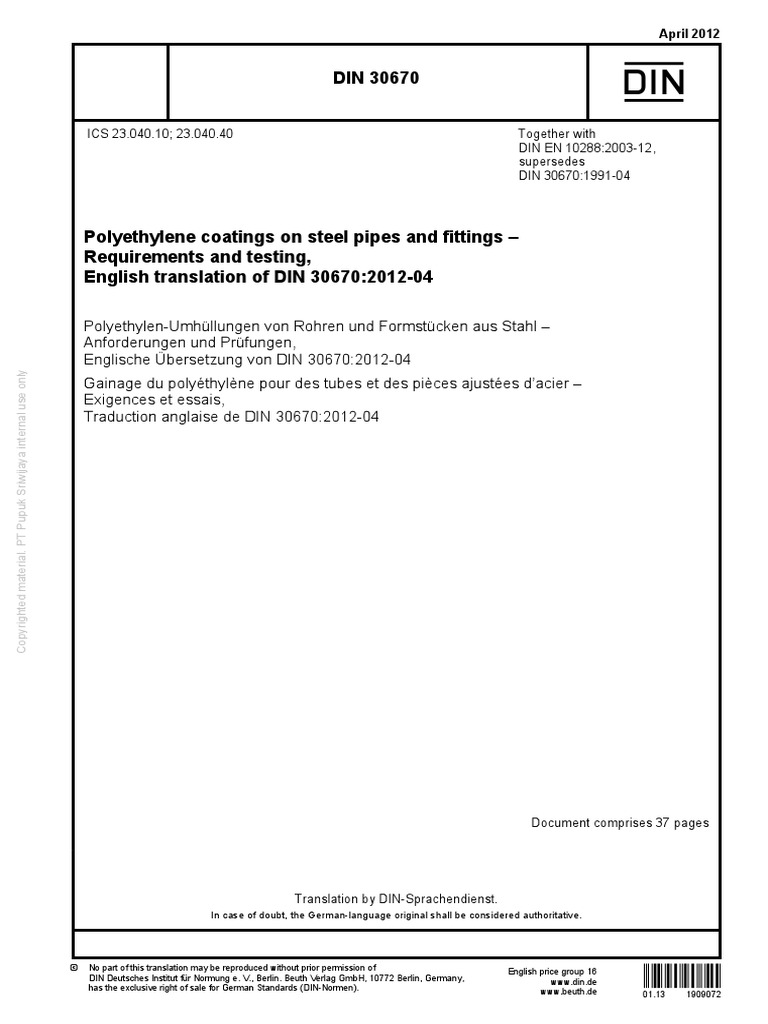 Din 30670-2012 | PDF