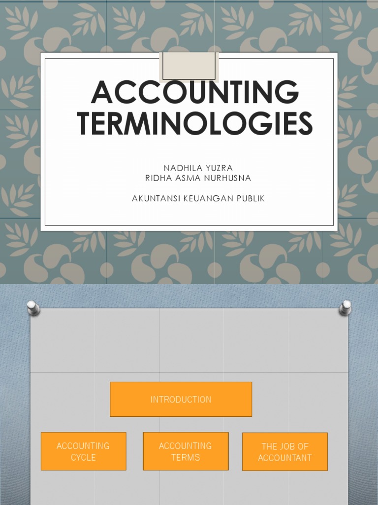 Accounting Terminologies | PDF | Debits And Credits | Bookkeeping