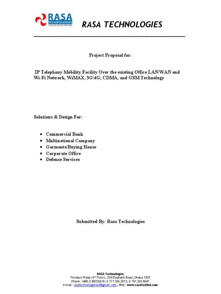 Ip-Pbx Wifi Project Proposal | PDF | Voice Over Ip | Wi Fi