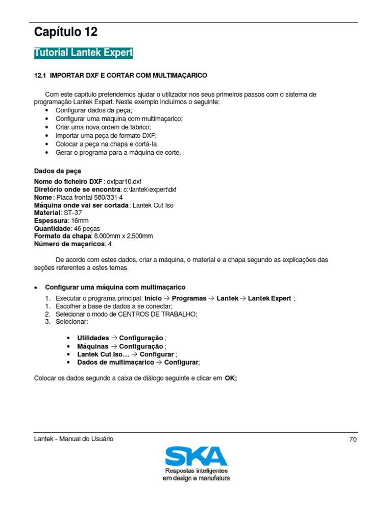 Cap12 Tutorial - Lantek Expert | Download grátis PDF | Janela ...