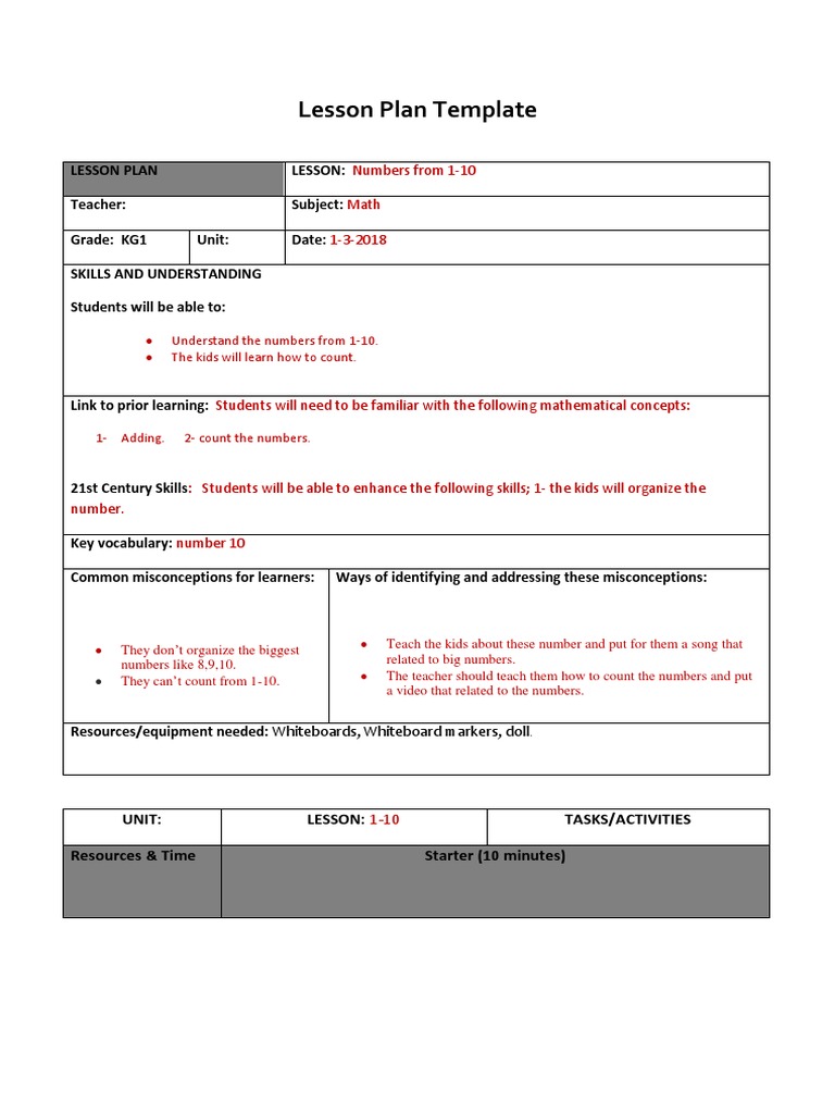 Lesson Plan Template | PDF | Lesson Plan | Education Theory