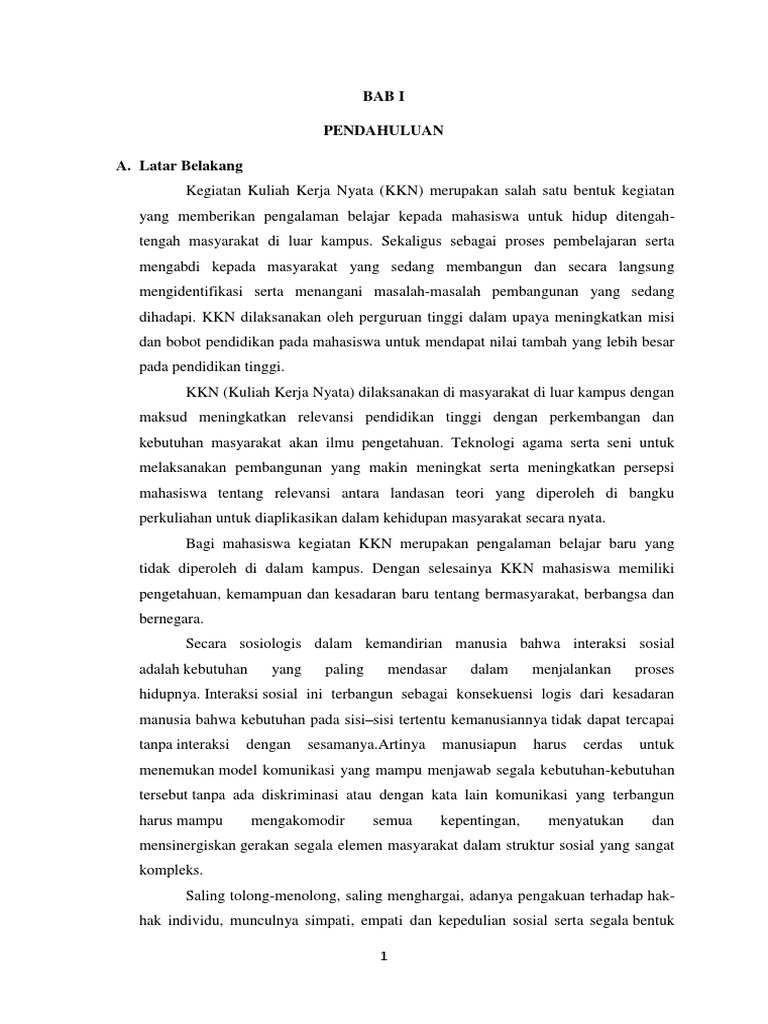 Lap KKN Sumberejo-1 | PDF | Ilmu Sosial