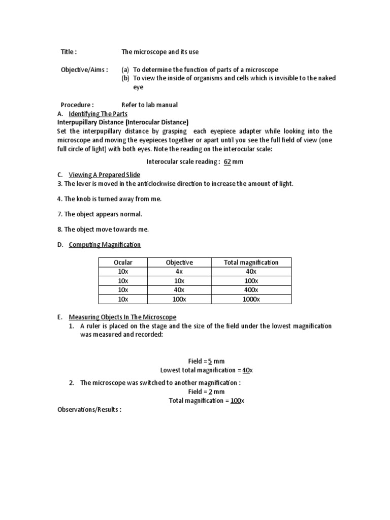Biology Report (Experiment 2) | PDF