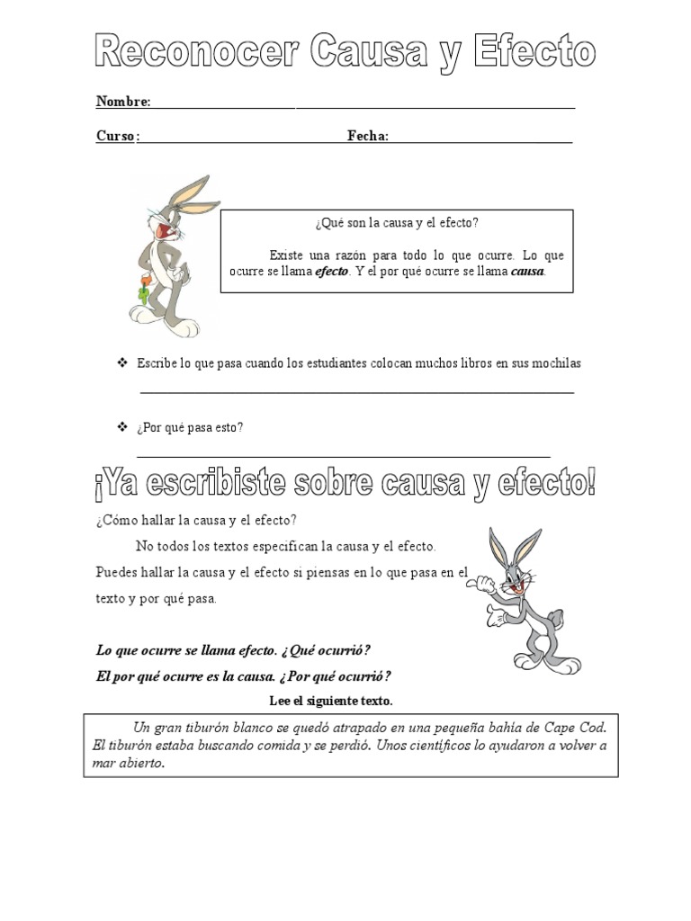 Causa y Efecto en la Comprensión Lectora | PDF | Ocio