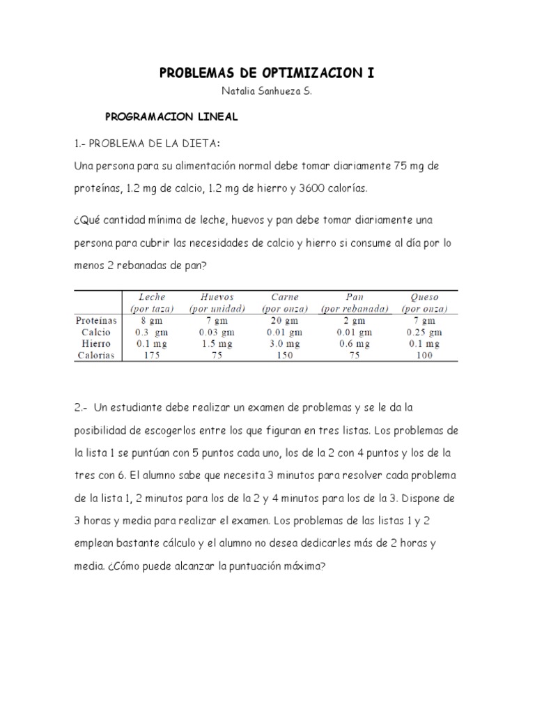 Problemas de Optimización Lineal | PDF