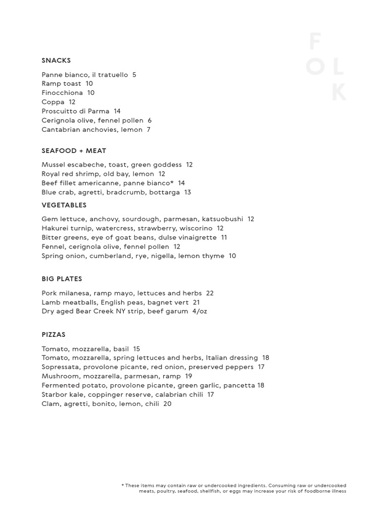 Folk Menu | PDF
