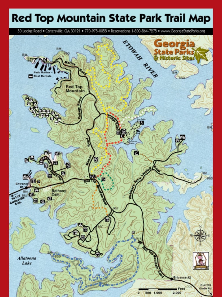 Red Top Mountain State Park Trails Map | PDF | Trail | Hiking