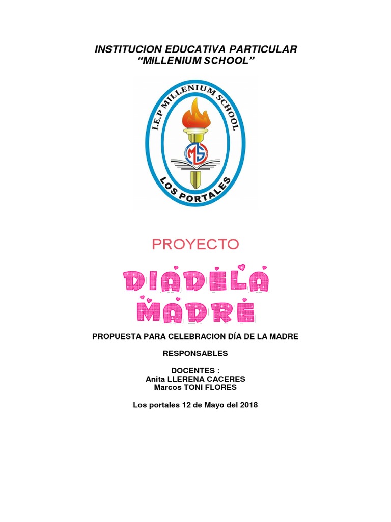 Proyecto Dia La Madre Millenium | PDF | Escuelas | Enseñando y aprendiendo
