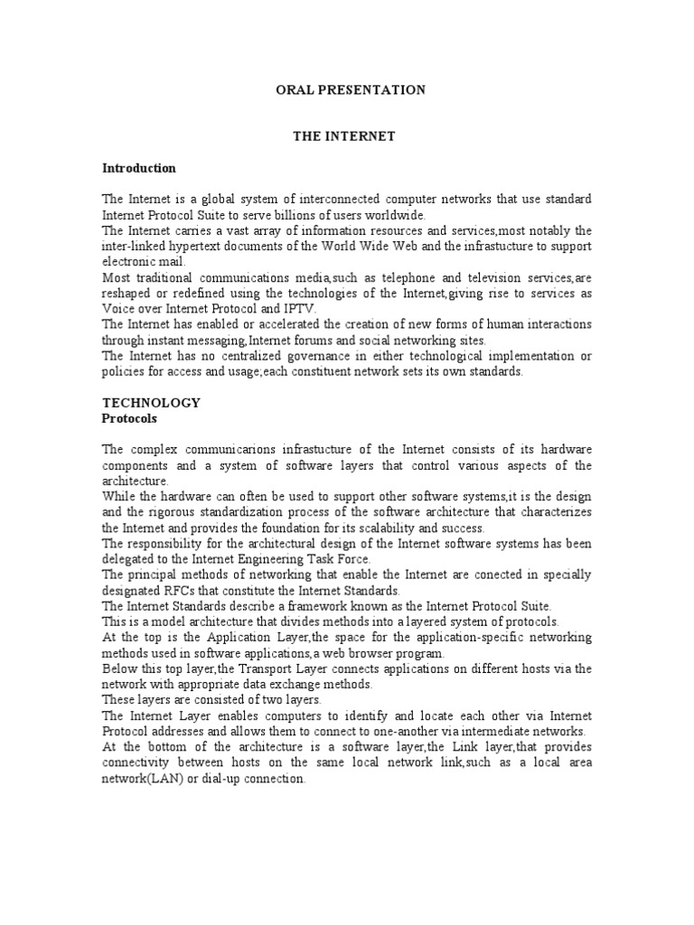 Oral Presentation Pdf Internet World Wide Web