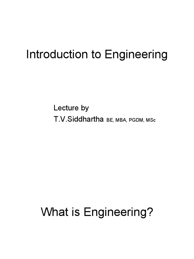 Introduction To Engineering Studies | PDF | Art | Technology & Engineering