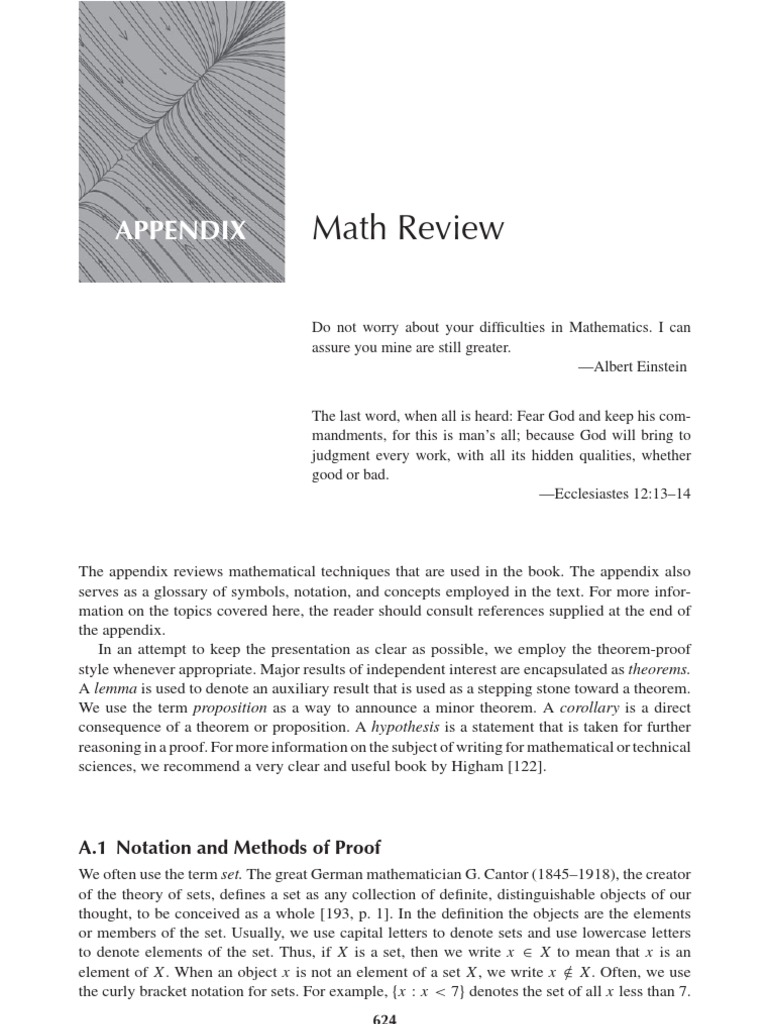 Math Review: Appendix | PDF | Matrix (Mathematics) | Determinant