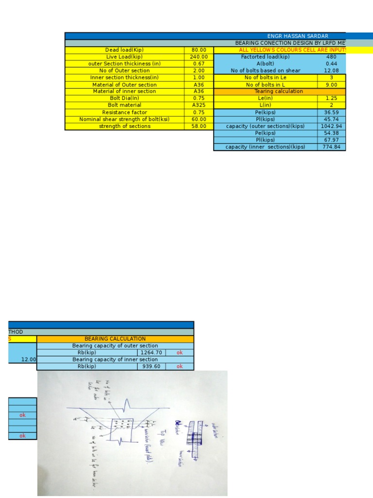 Bolt Design Excel Sheet | PDF