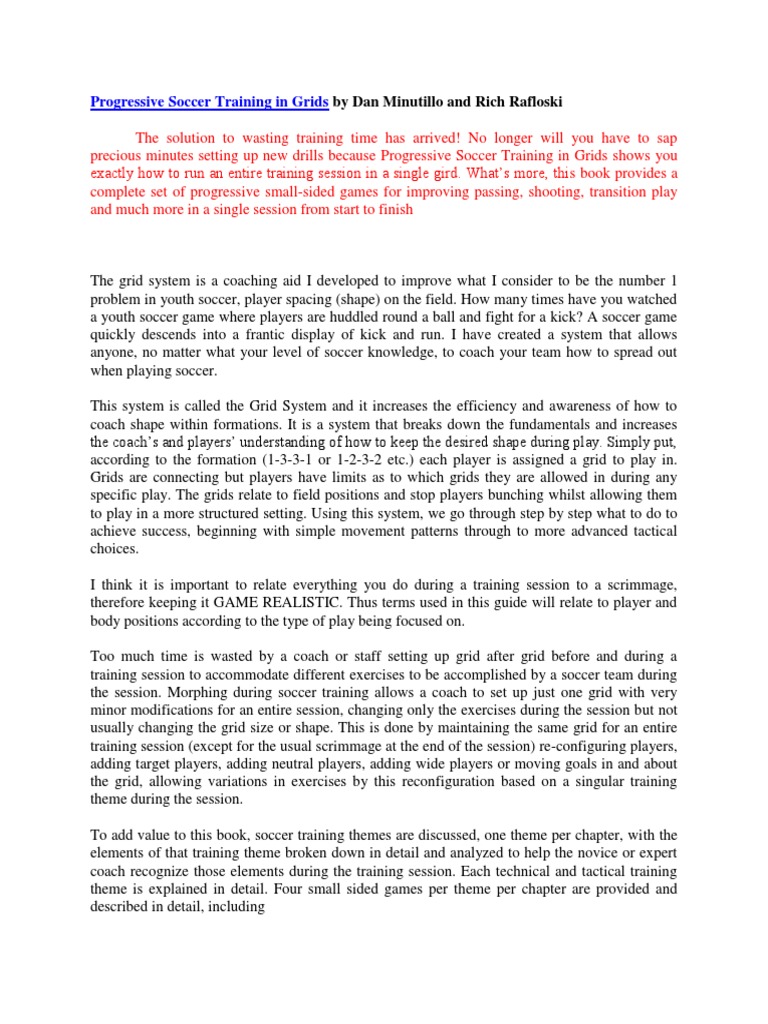 Progressive Soccer Training in Grids by Dan Minutillo and Rich Rafloski ...