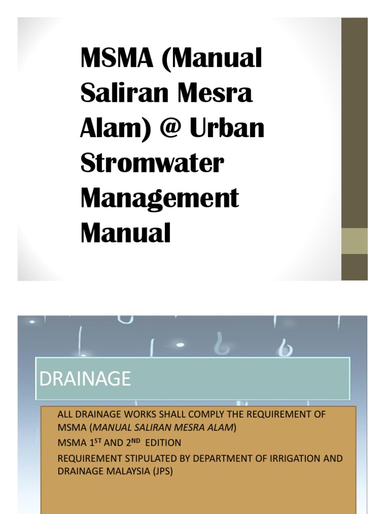 Eat238 - Intro Msma | PDF | Stormwater | Environmental Engineering
