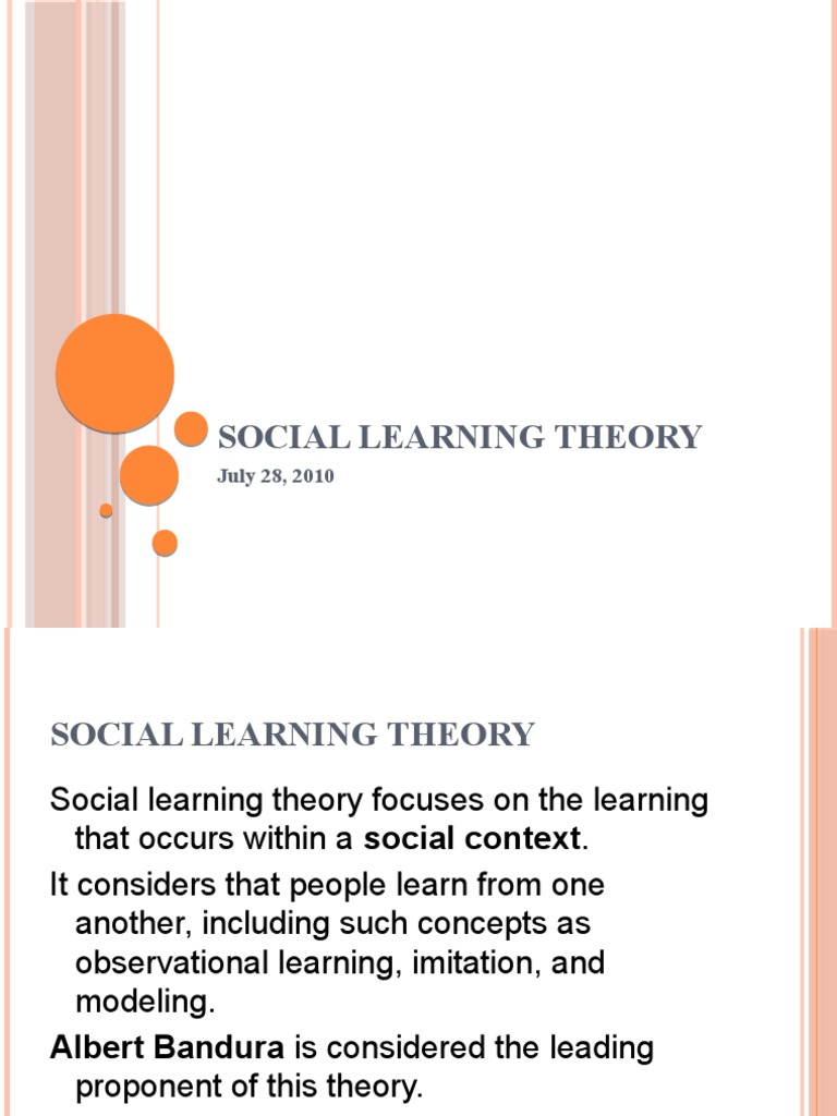 Social Learning Theory | PDF | Behaviorism | Behavior Modification