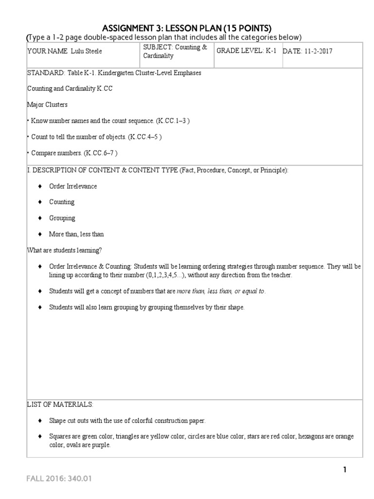 Lesson Plan Template Portfolio | PDF | Lesson Plan | Educational Assessment