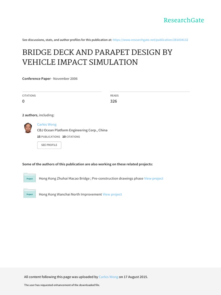 Bridge Parapet Design via Impact Simulation | PDF | Structural Load ...