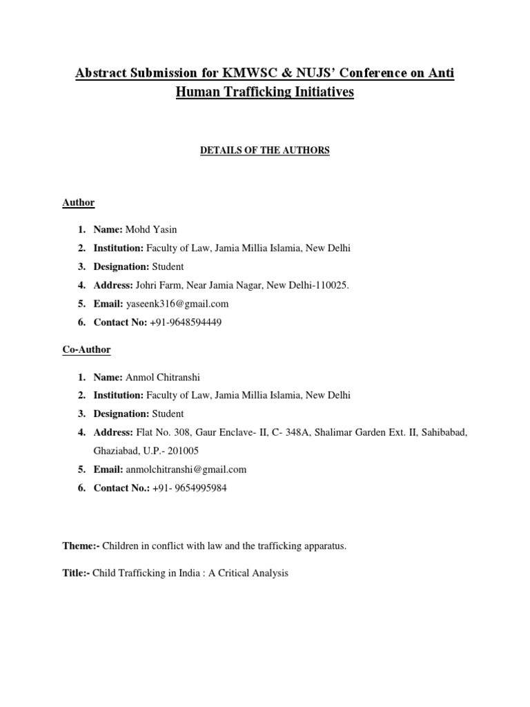 Abstract | PDF | Human Trafficking | Applied Ethics