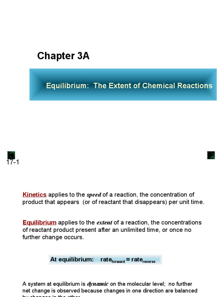 Equilibrium: The Extent of Chemical Reactions | PDF | Chemical Kinetics ...