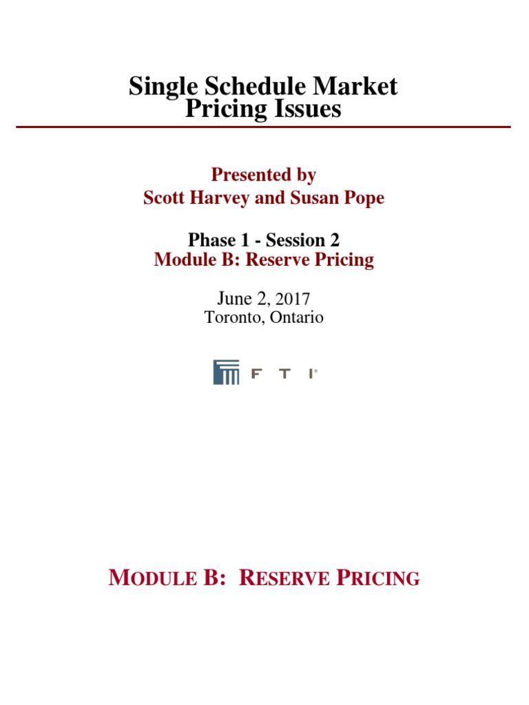 SSM 20170602 Module B Reserve Pricing | PDF | Pricing | Electrical Grid