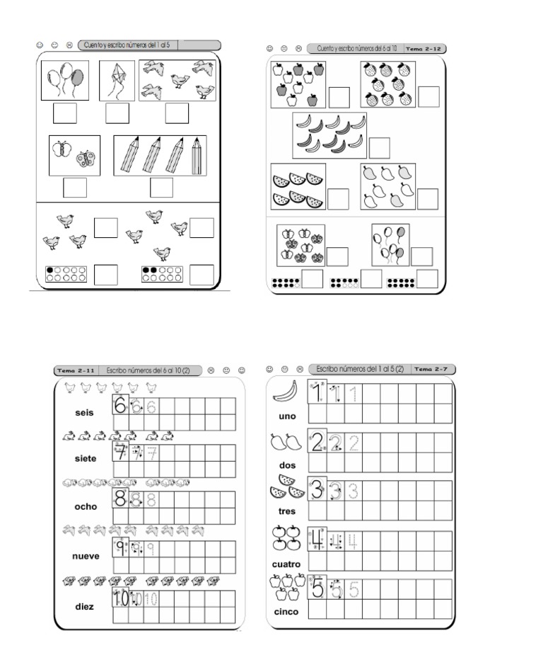 1ro Basico Contar, Leer y Representar Numeros Del 0 Al 10 | PDF