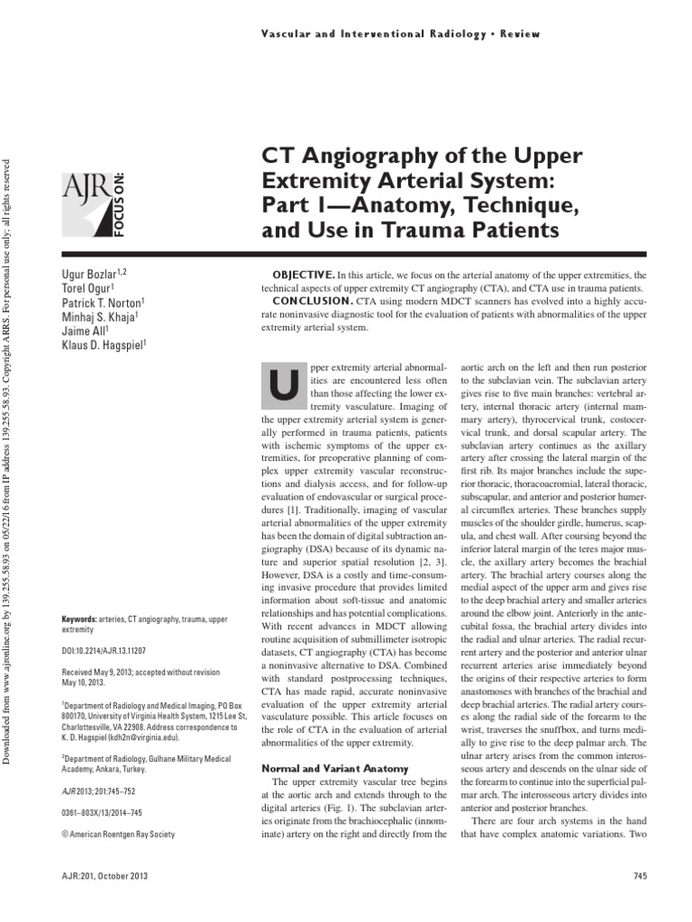 CTA Extremity | PDF | Anatomical Terms Of Location | Human Anatomy