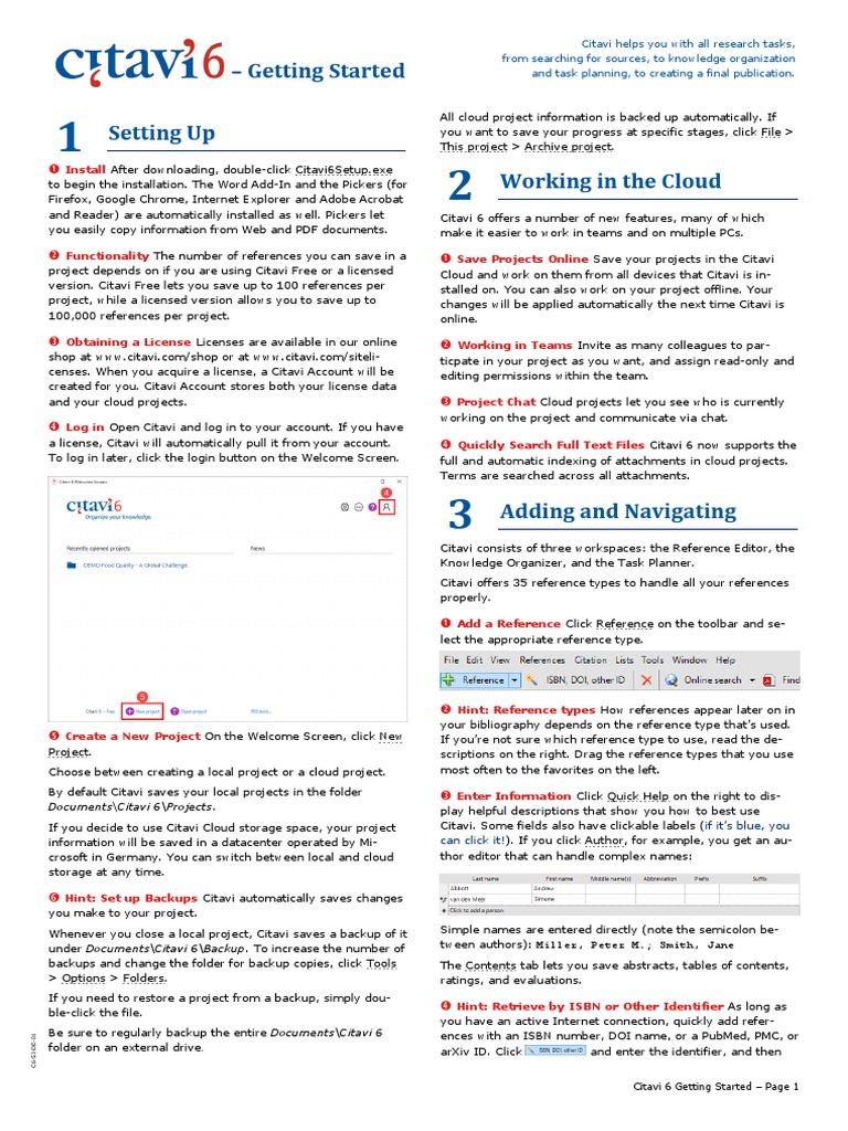 Citavi 6 Getting Started | PDF | Portable Document Format | Web Page