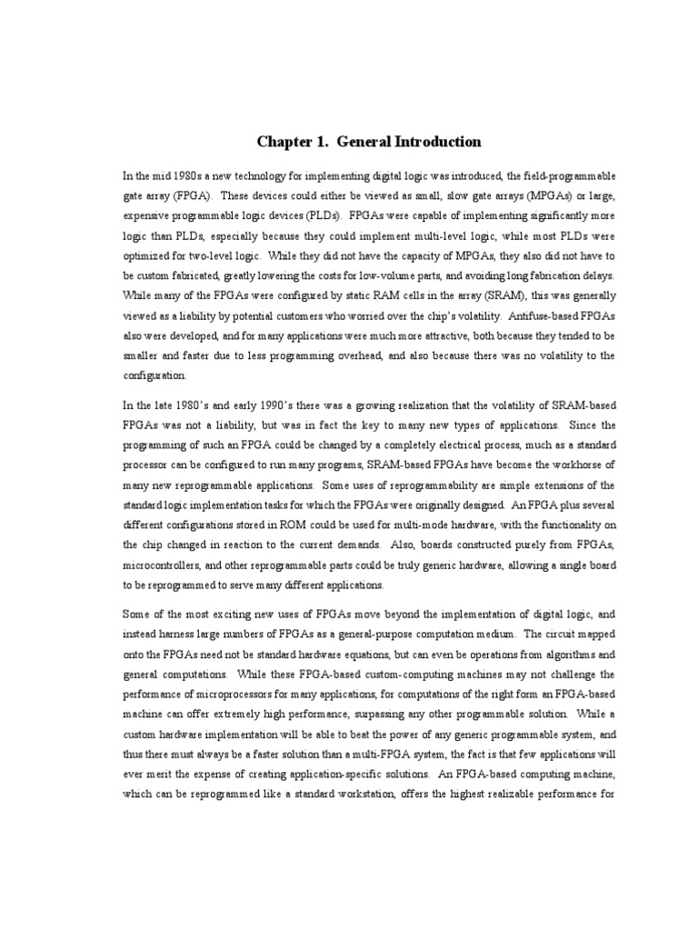 Chapter 1. General Introduction | PDF | Field Programmable Gate Array | Software Prototyping
