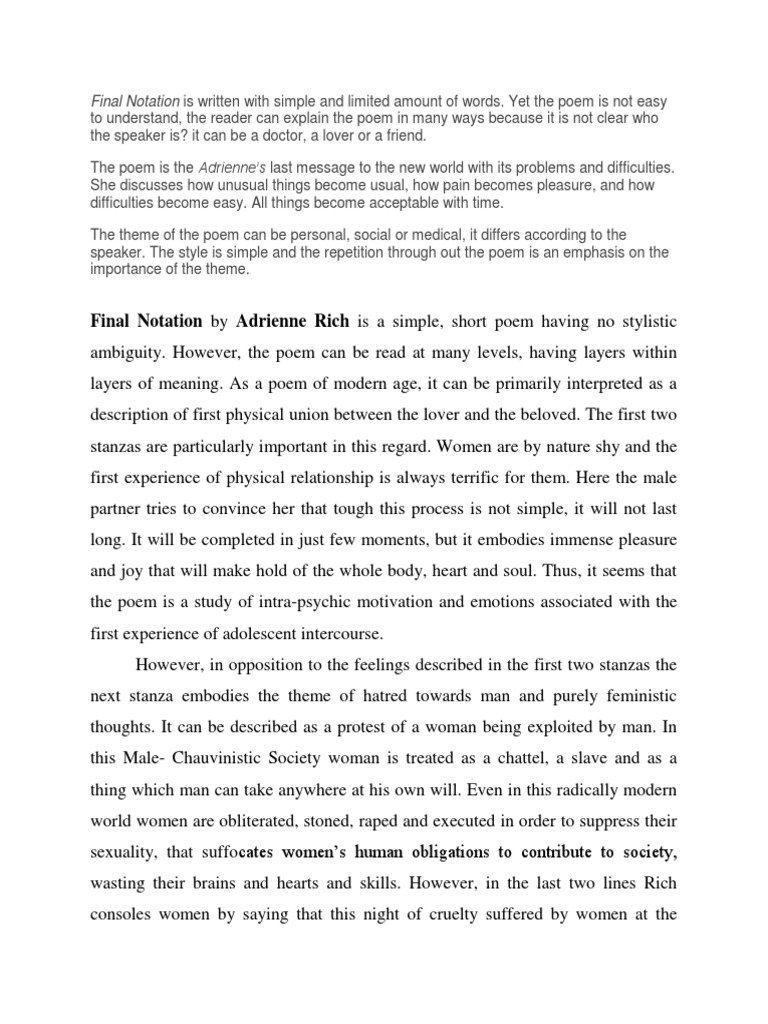 Final Notation Asma Sheikh | PDF | Ambiguity | Poetry